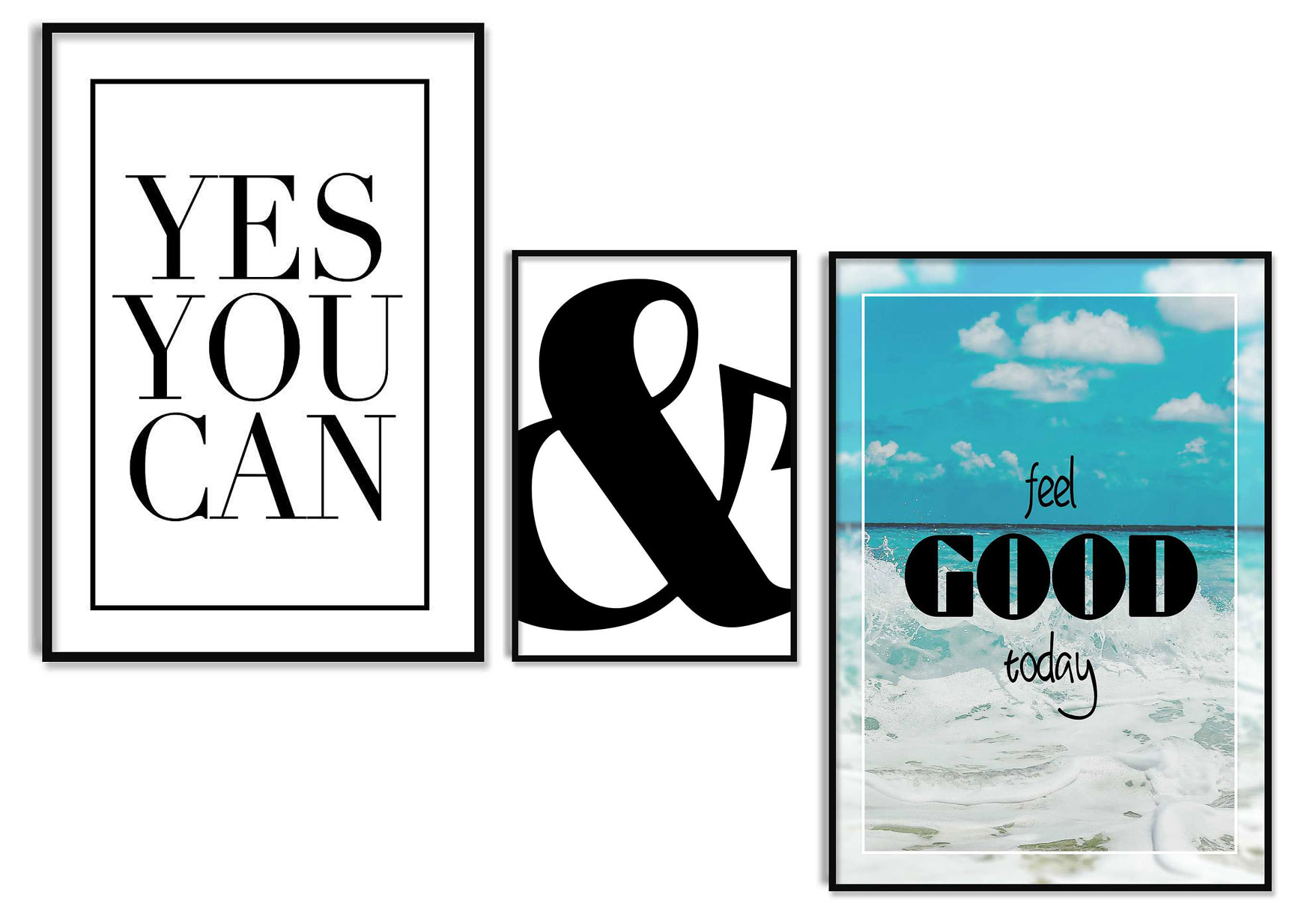 Snygga posters med motiverande bilder och texter